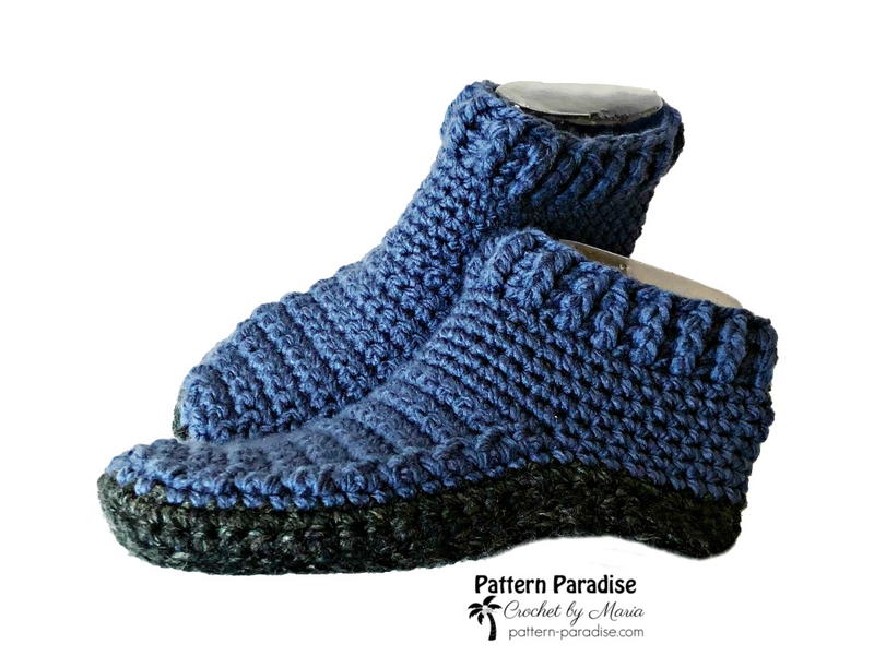 Quick and Chunky Brick Slippers | AllFreeCrochet.com