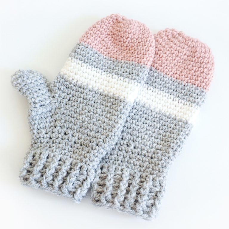 Mixed Stripe Mittens Crochet Pattern | FaveCrafts.com