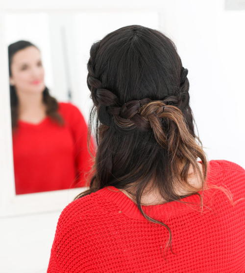Simple Braided Pull-Back Hairstyle | DIYIdeaCenter.com