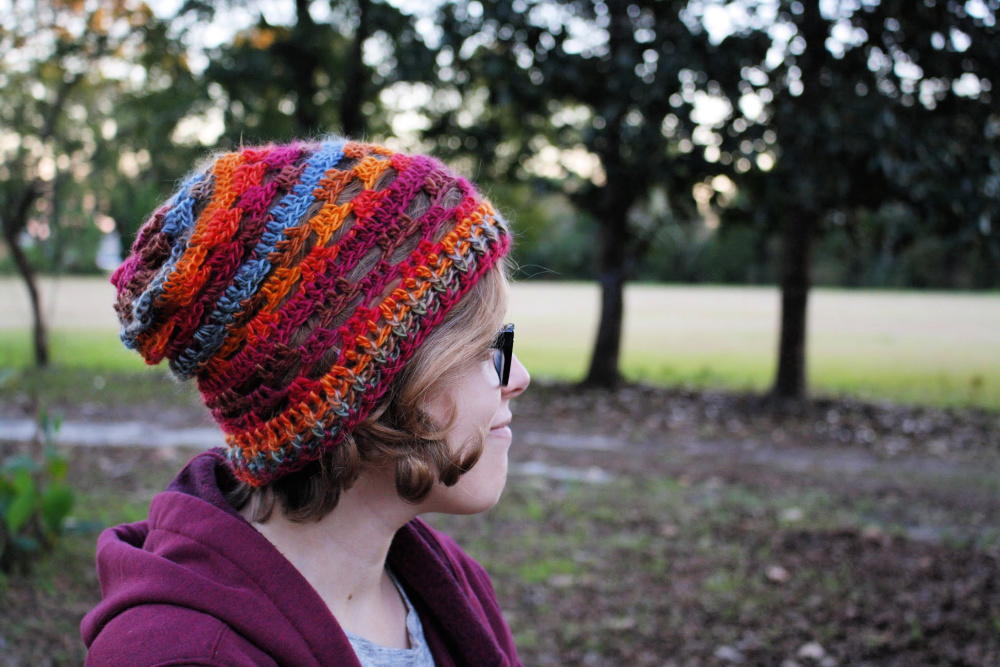 Window Block Beanie | AllFreeCrochet.com