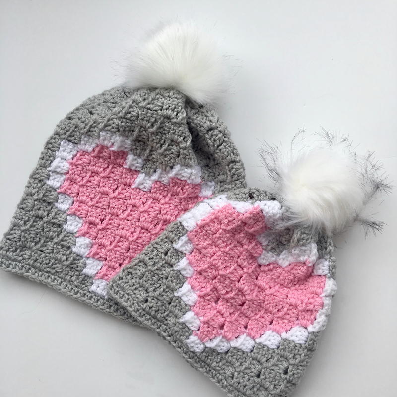 Heart C2C Hat | AllFreeCrochet.com