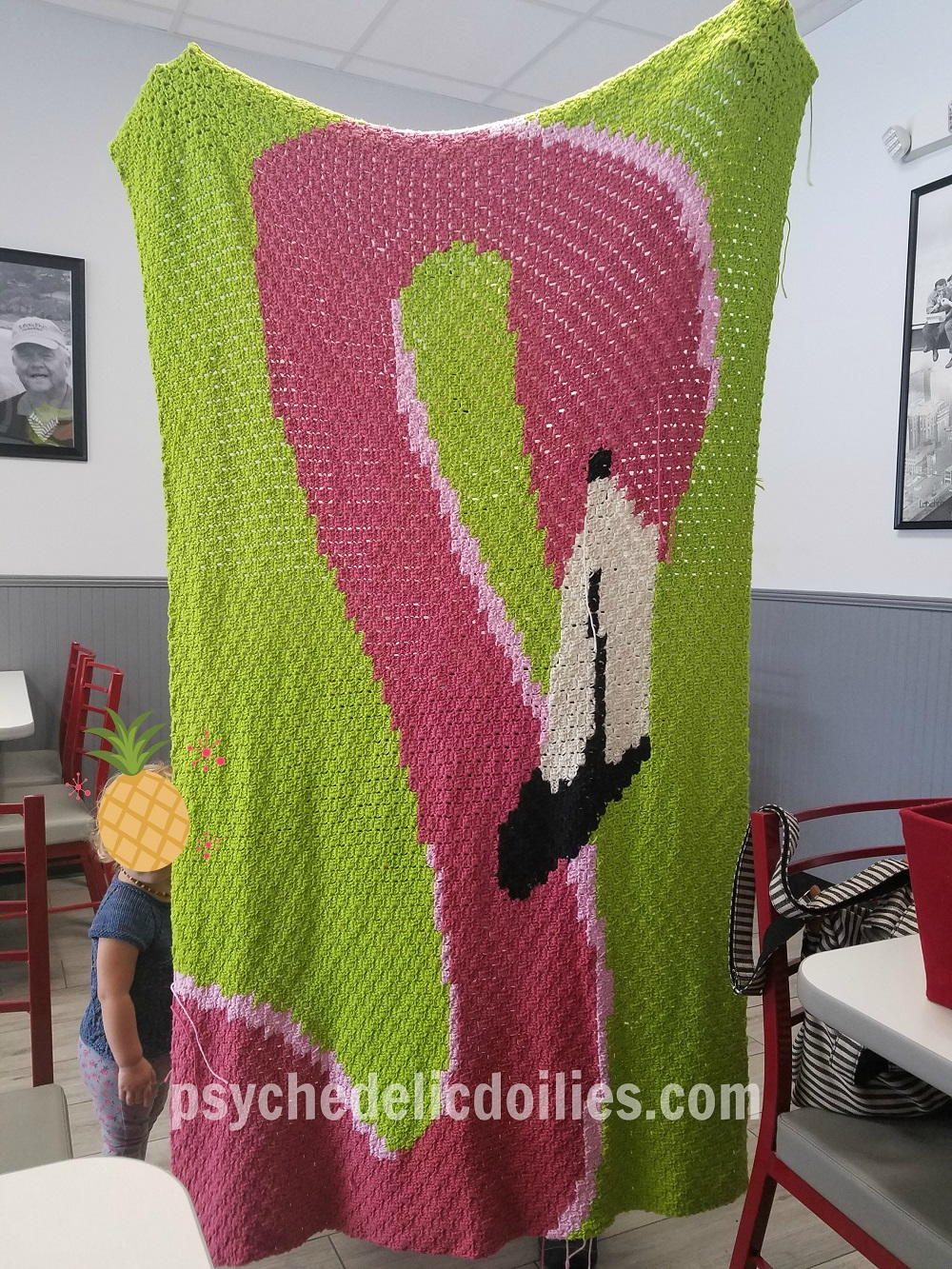 Flamingo Graphghan | AllFreeCrochet.com