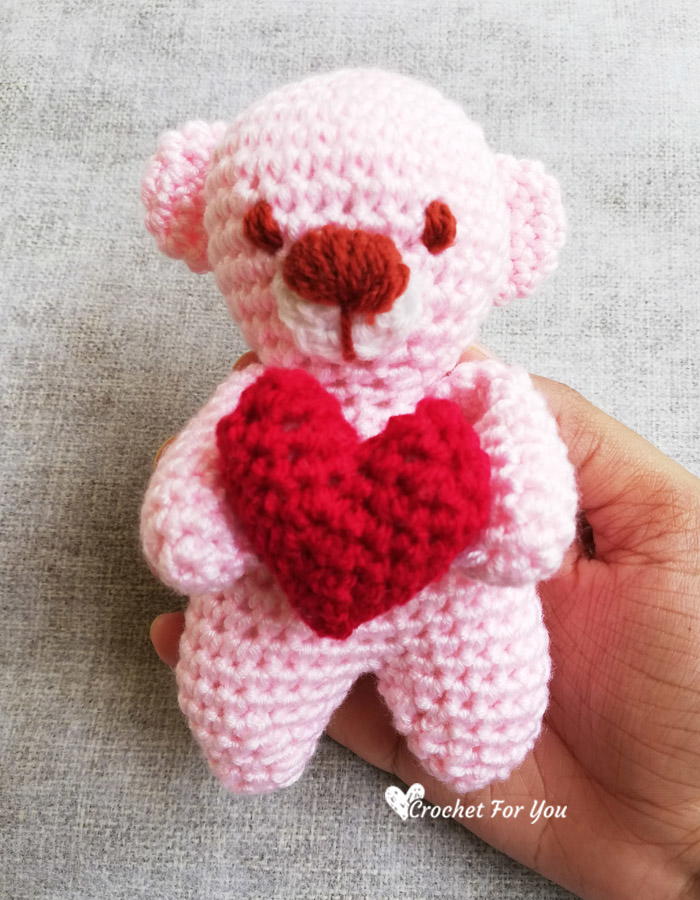 Valentine Bear Amigurumi | AllFreeCrochet.com