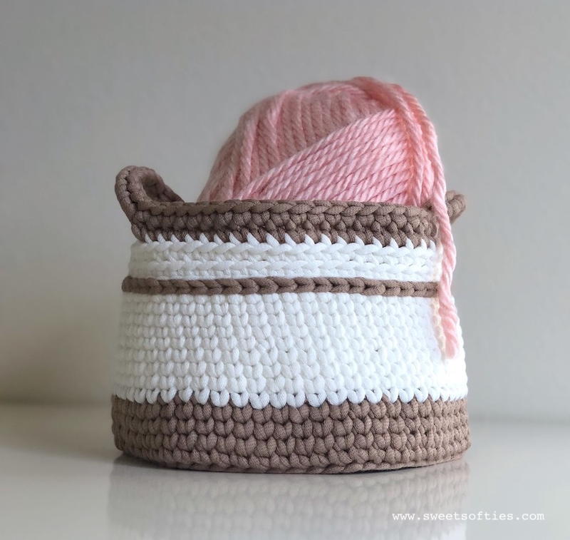 Textured Crochet Basket with Handles | AllFreeCrochet.com