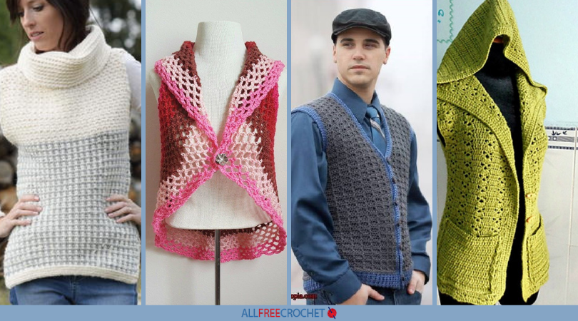 48 Crochet Vest Patterns | AllFreeCrochet.com