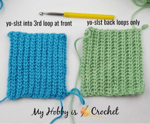 How to CROCHET knit look Ribbing with the Yarn Over Slip Stitch ...