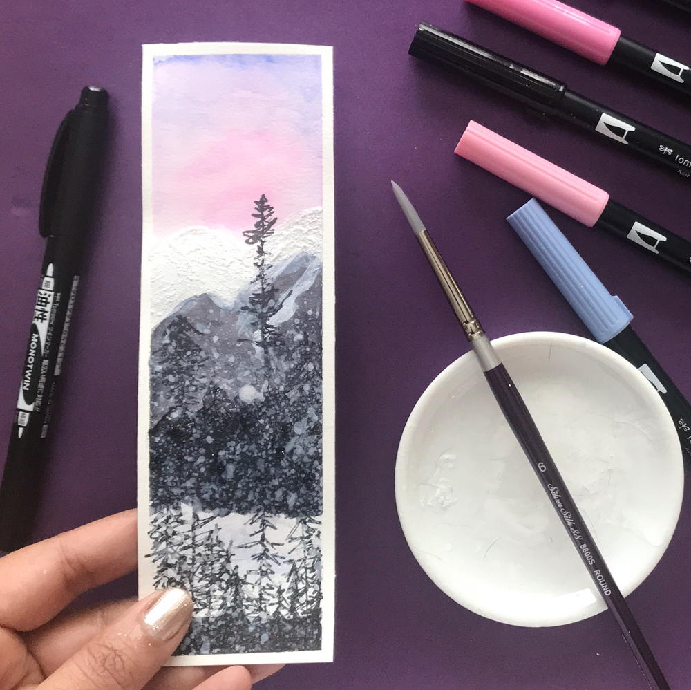Watercolor Landscape Bookmark | FaveCrafts.com