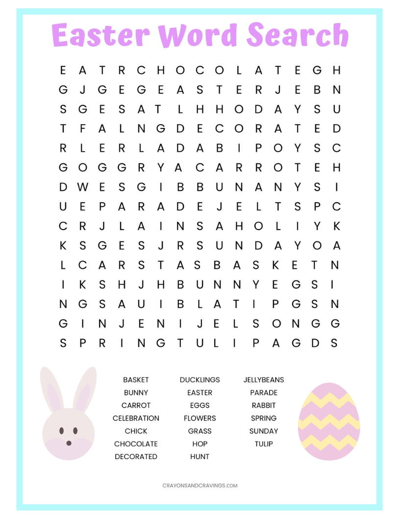 Printable Easter Word Search AllFreePaperCrafts Printable Easter Word Search AllFreePaperCrafts