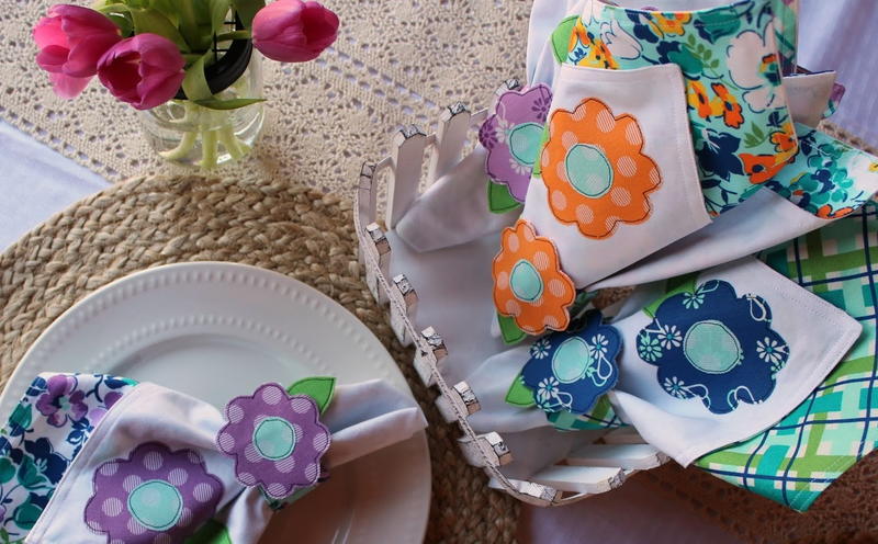 Spring Bloom Napkins and Napkin Rings | FaveCrafts.com