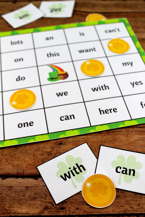 St. Patricks Day Sight Word Printable Bingo Game | AllFreeKidsCrafts.com