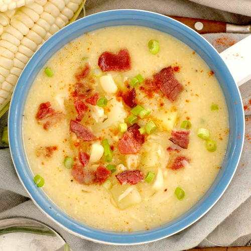 Corn Chowder With Potato And Bacon | RecipeLion.com
