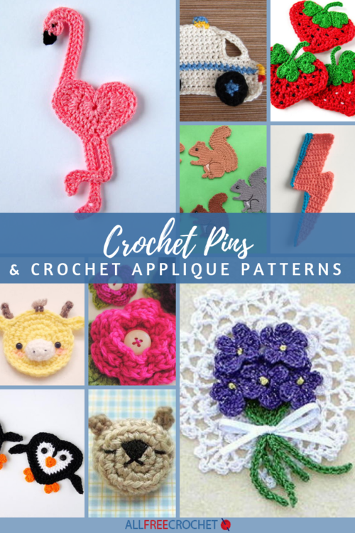 42 Crochet Applique Patterns (& Crochet Pins) | AllFreeCrochet.com