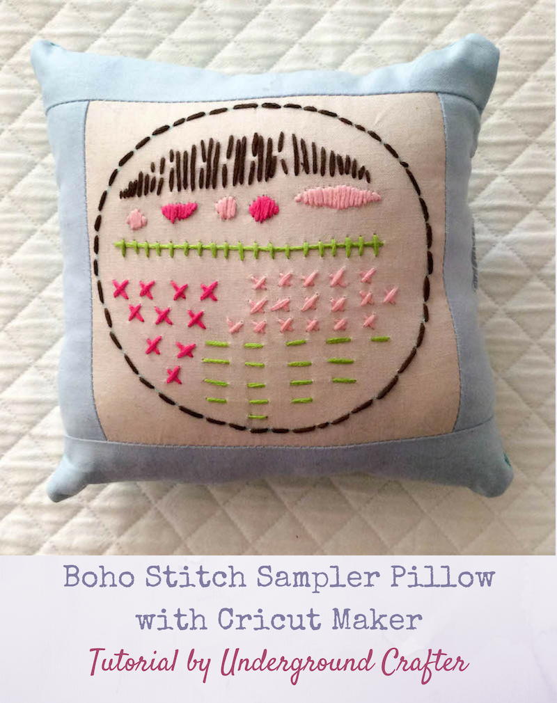 Boho Stitch Sampler Pillow | FaveCrafts.com