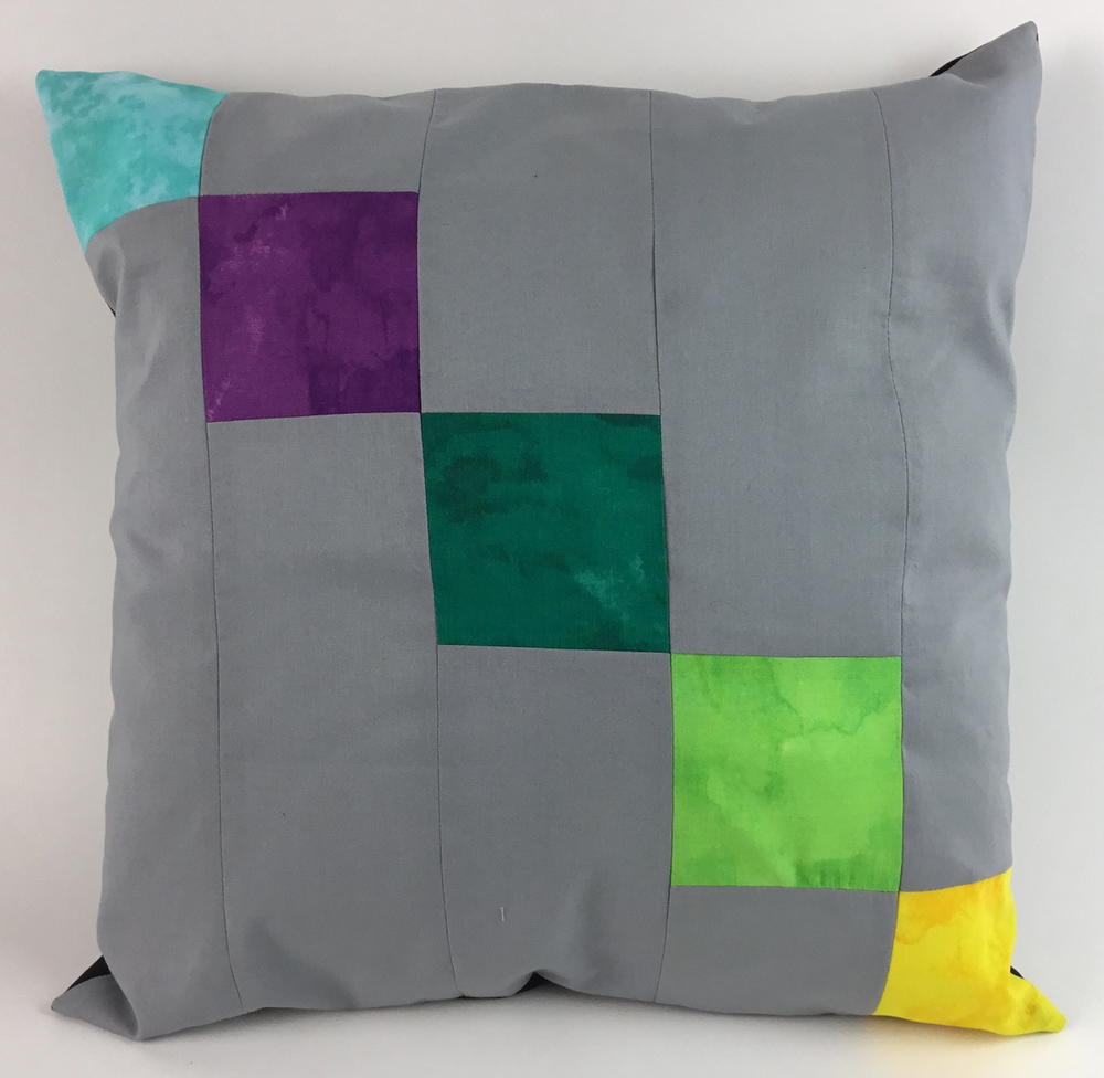 Color Block Patchwork Pillow | AllFreeSewing.com