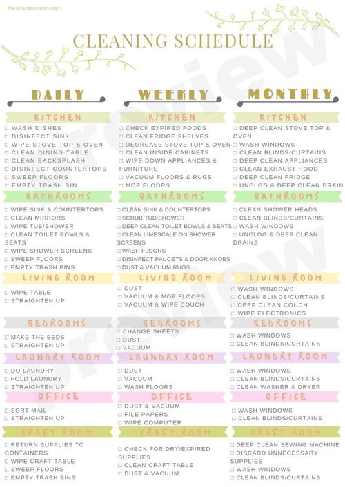 House Cleaning Schedule | CheapThriftyLiving.com
