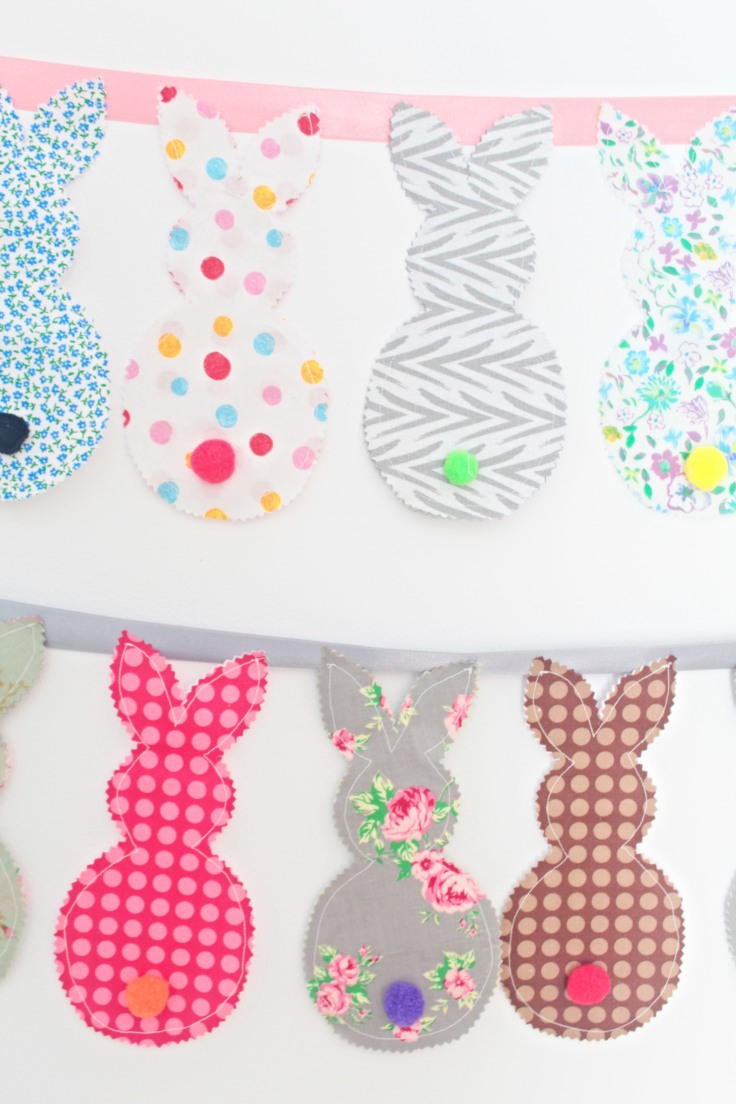 Diy Bunny Banner from Fabric Scraps | FaveCrafts.com