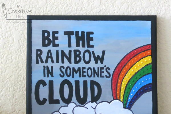 'Be the Rainbow in Someone's Cloud' Coloring Page Canvas | FaveCrafts.com