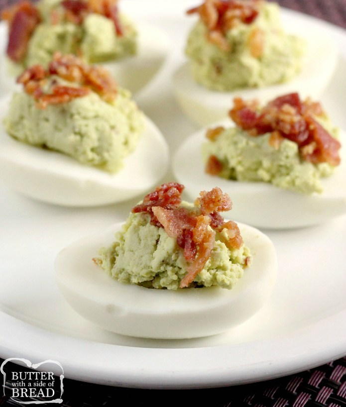 Bacon Avocado Deviled Eggs | RecipeLion.com