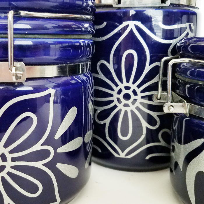 Upcycled Decorated Porcelain Canisters for Craft Storage | FaveCrafts.com