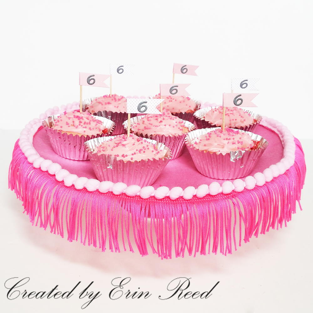 Birthday Cupcake Number Toppers on a Custom Party Tray | FaveCrafts.com