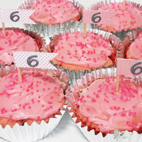 Birthday Cupcake Number Toppers on a Custom Party Tray | FaveCrafts.com