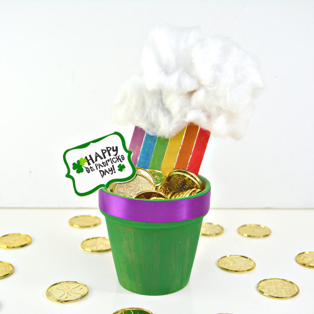 End of the Rainbow Pot of Gold Flower Pot Decor | FaveCrafts.com