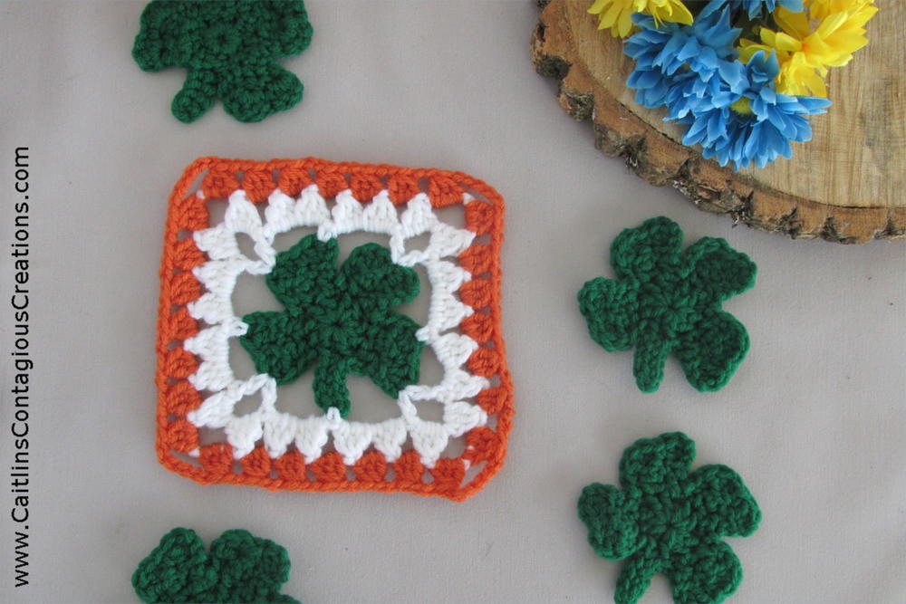 Shamrock Granny Square | AllFreeCrochet.com