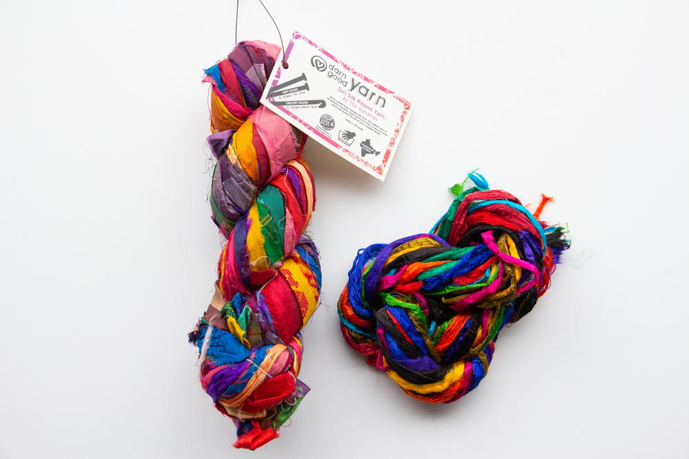 Darn Good Yarn Recycled Silk Sari Ribbon Yarn | AllFreeChristmasCrafts.com
