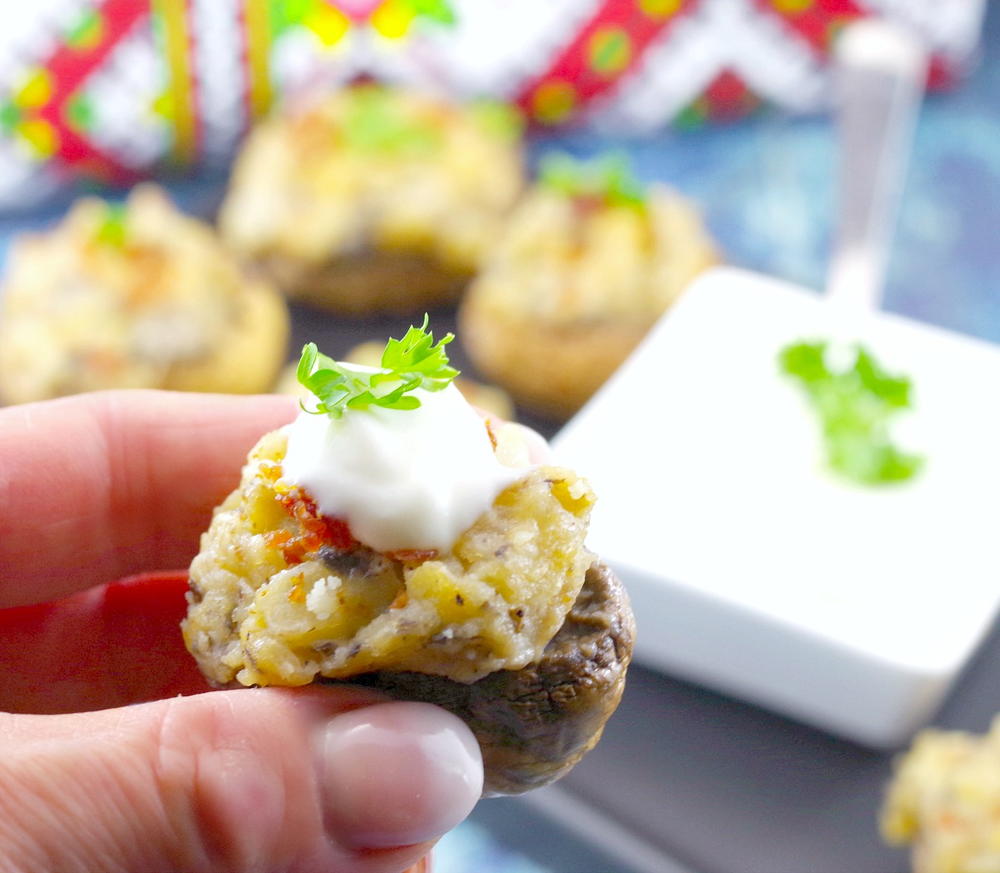 Pierogi Stuffed Mushrooms | RecipeLion.com