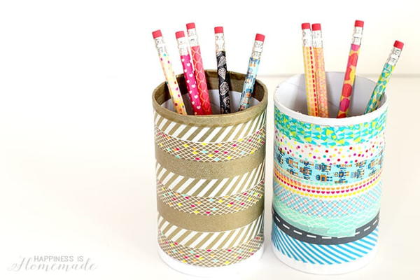 Vibrant Pencil Holder Upcycle | DIYIdeaCenter.com