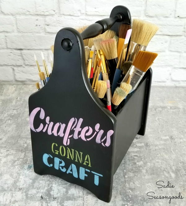 Upcycled Wooden Storage Caddy DIY | DIYIdeaCenter.com