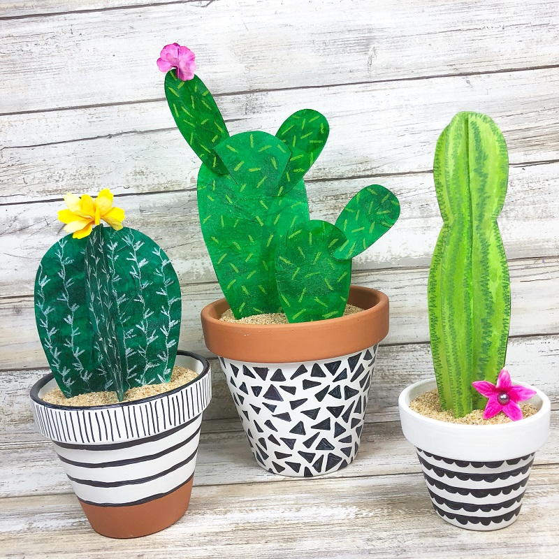 Modern Recycled Faux Cactus | FaveCrafts.com