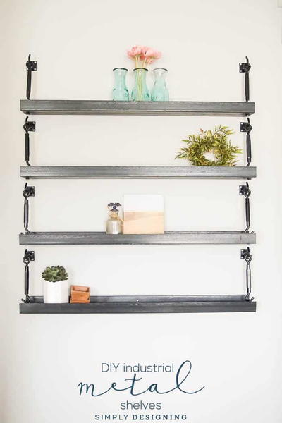 Shabby Chic DIY Metal Shelves | DIYIdeaCenter.com