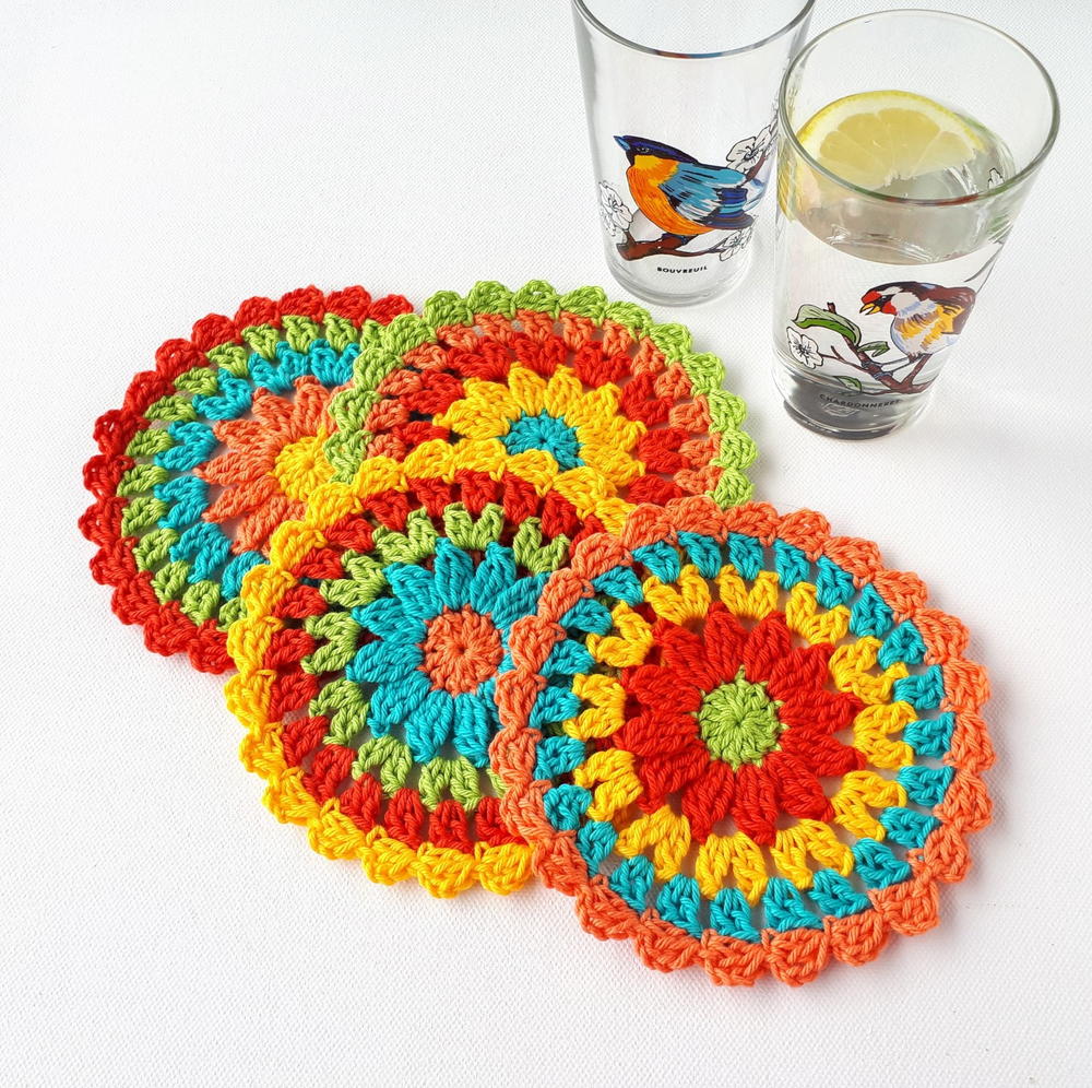 Zesty Coasters | AllFreeCrochet.com
