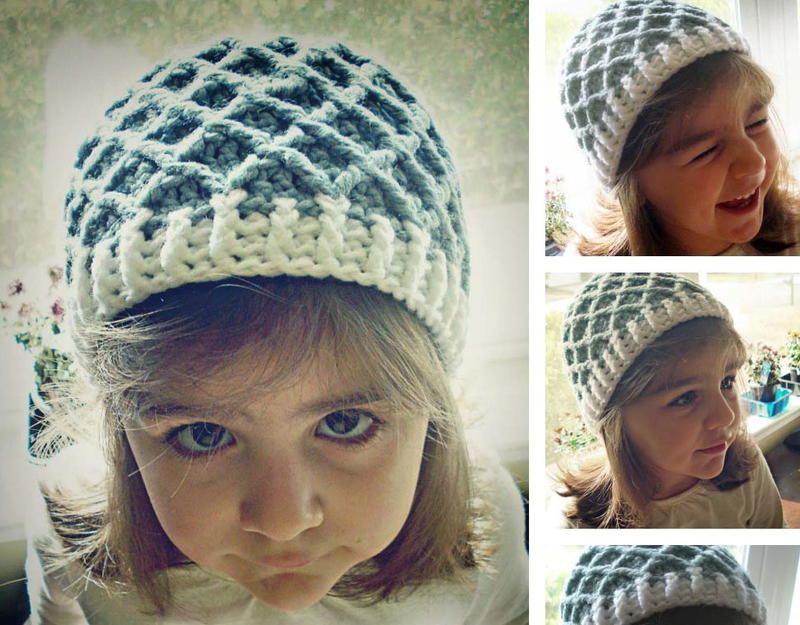Daring Diamond Kids Hat | AllFreeCrochet.com