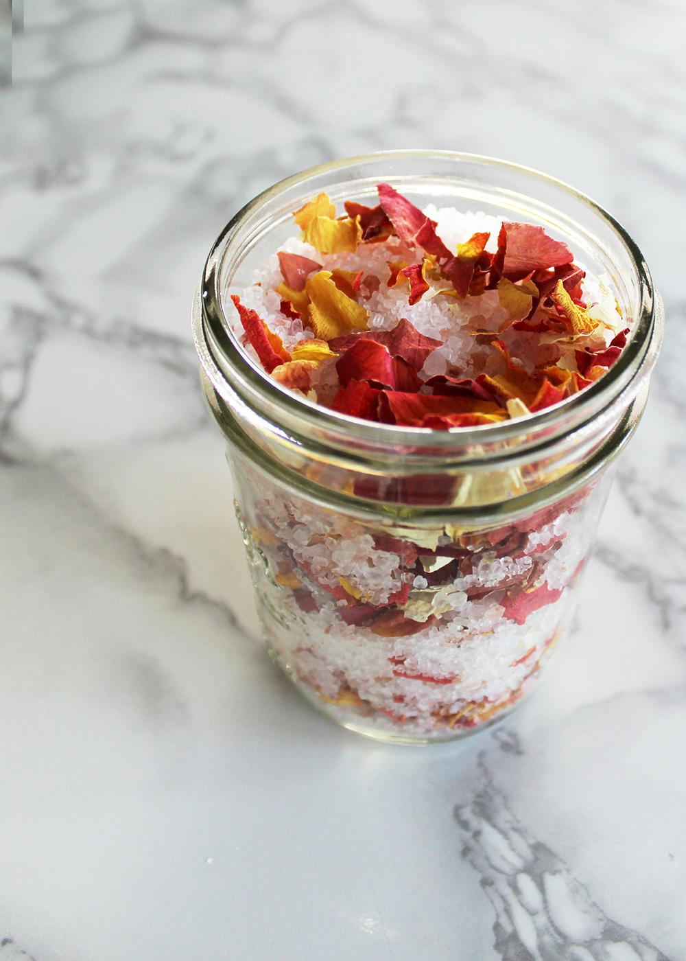DIY Indulgent Rose Petal Bath Salts | DIYIdeaCenter.com