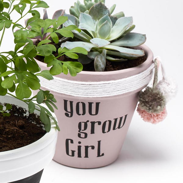 "You Grow Girl" DIY Flower Pot | DIYIdeaCenter.com
