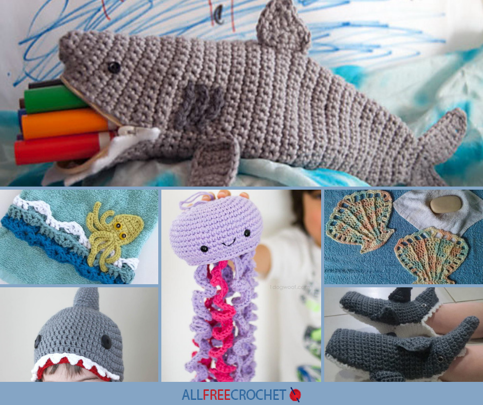 10 Shark Crochet Patterns (Free) + Nautical Design Ideas ...