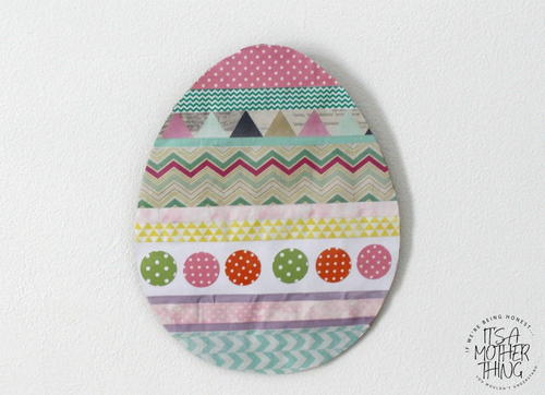 Washi Tape Easter Egg Wall Hanging Craft | AllFreeKidsCrafts.com