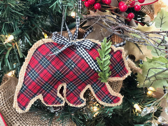 Rustic Burlap Bear Christmas Ornaments | FaveCrafts.com