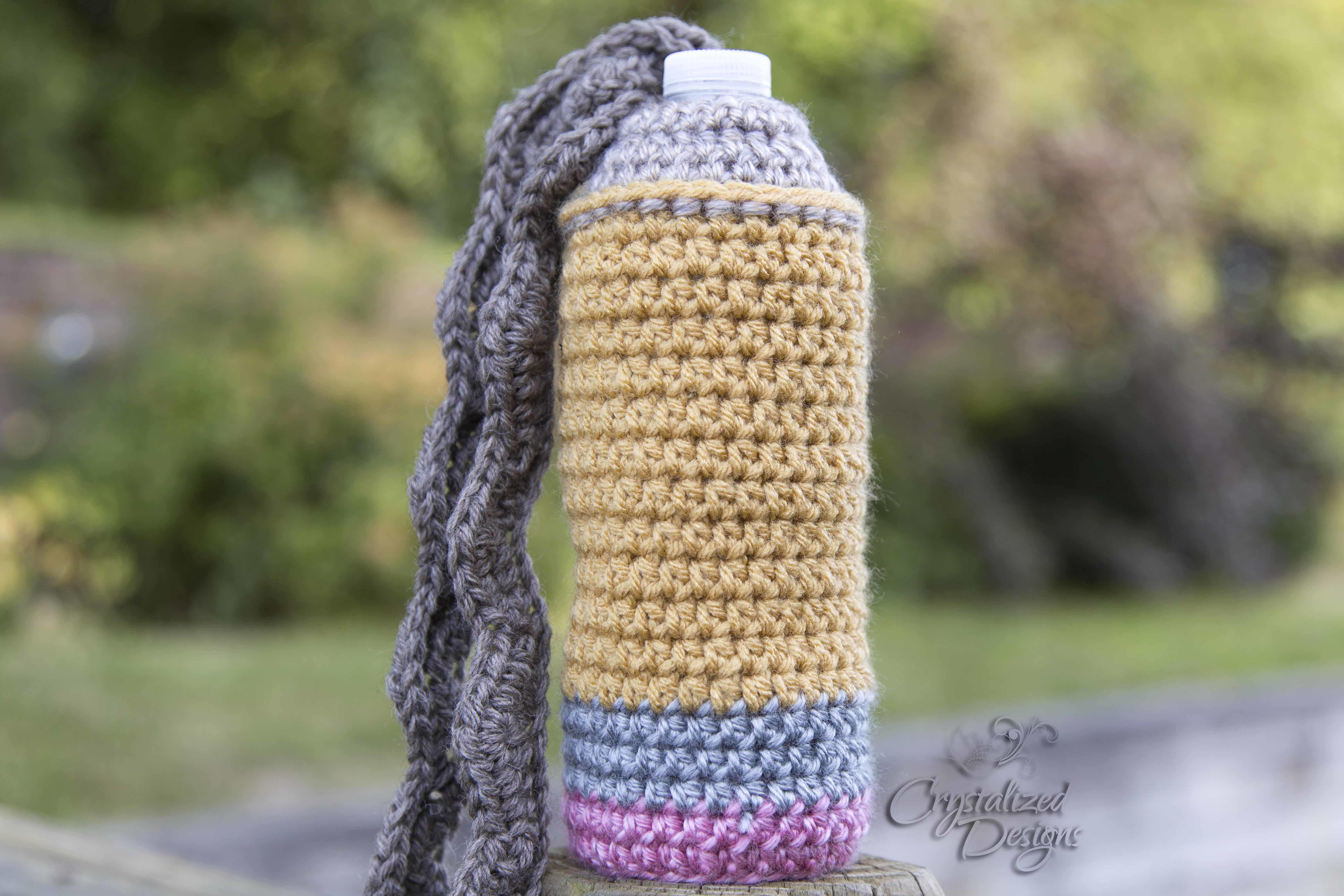Pencil Water Bottle Cozy | AllFreeCrochet.com