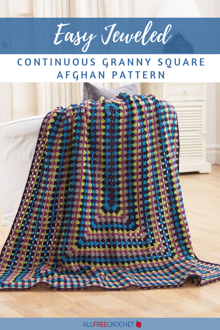 Jeweled Continuous Granny Square Afghan Pattern (Easy ...
