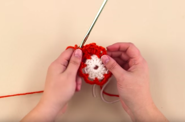 How to Crochet a Two Colored Flower | AllFreeCrochet.com