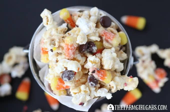 Candy Corn Popcorn | TheBestDessertRecipes.com