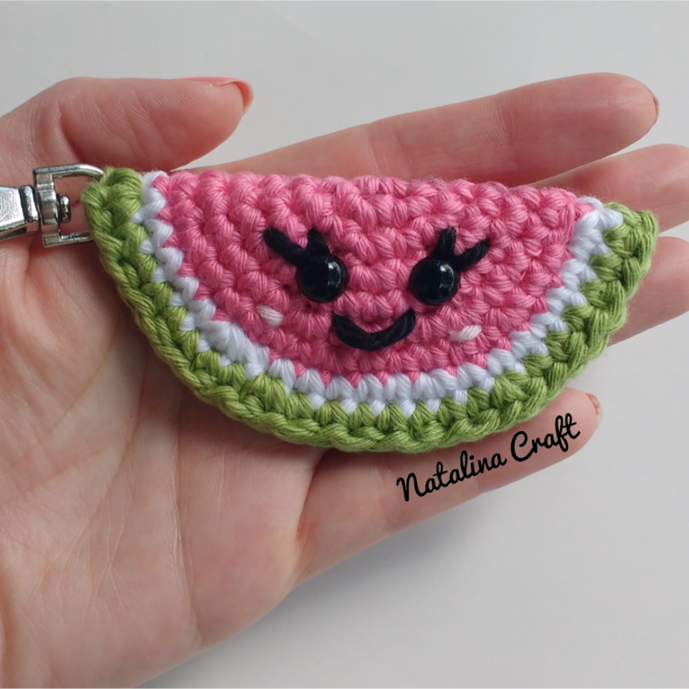 Keychain Watermelon | AllFreeCrochet.com