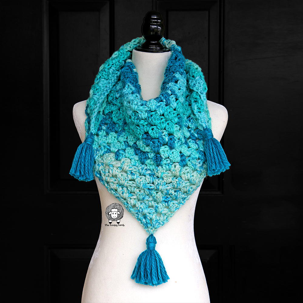 Clover Puff Triangle Scarf | AllFreeCrochet.com