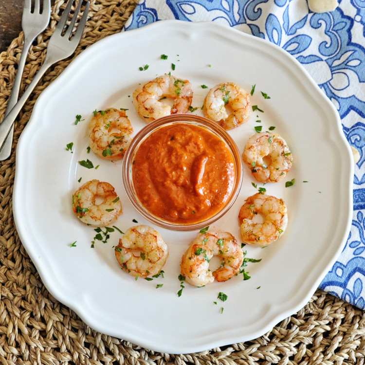 EPIC Spanish Tapas: Seared Shrimp with Romesco Sauce | RecipeLion.com
