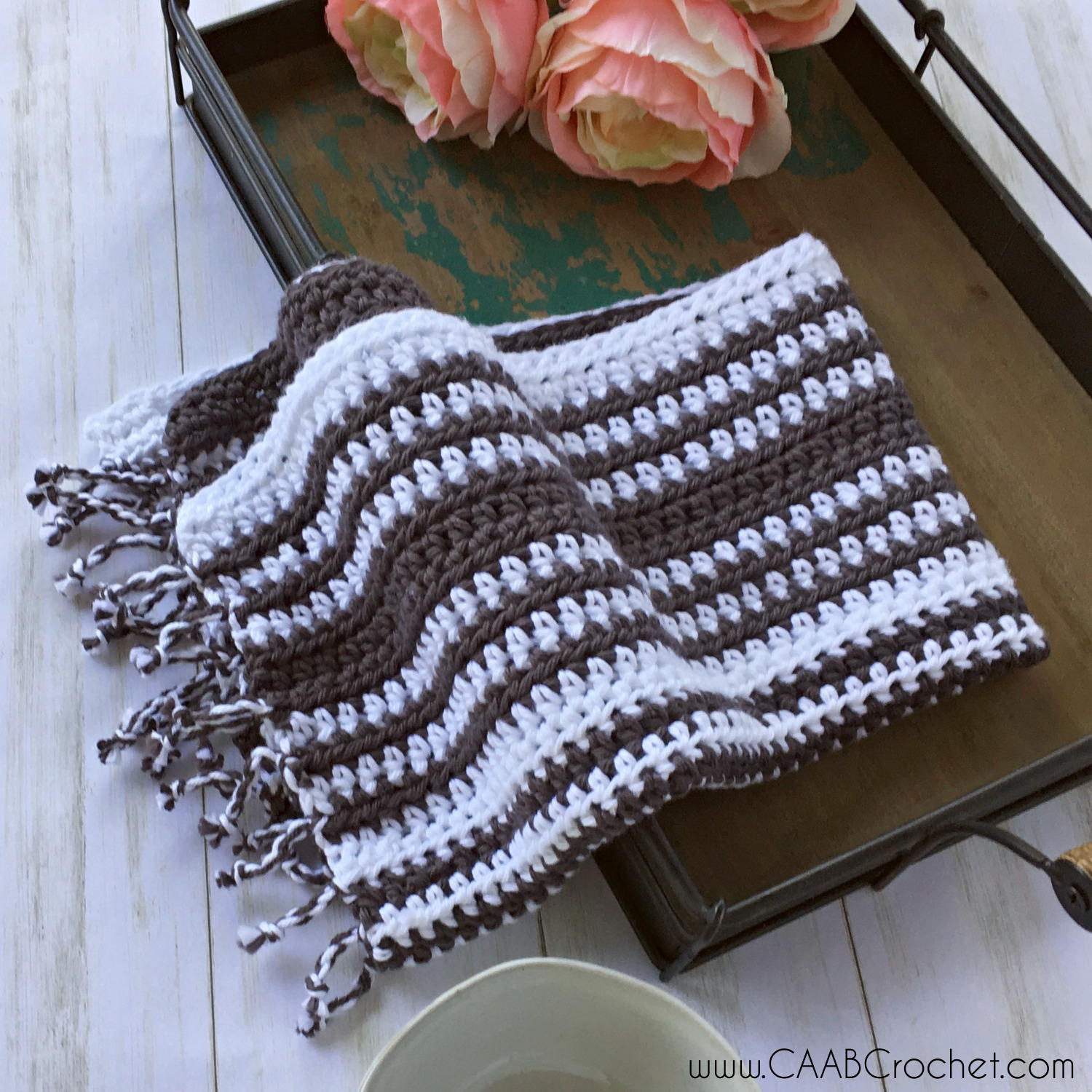 Twisted Fringe Dish Cloth | AllFreeCrochet.com