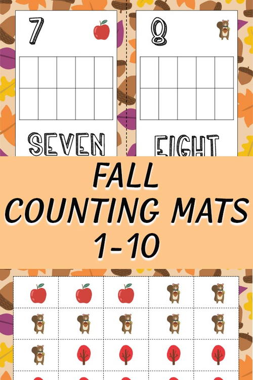 Fall Counting Mats 1-10 Printable | AllFreeHolidayCrafts.com