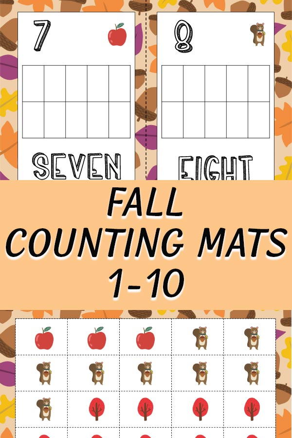 Fall Counting Mats 1-10 Printable | AllFreeHolidayCrafts.com
